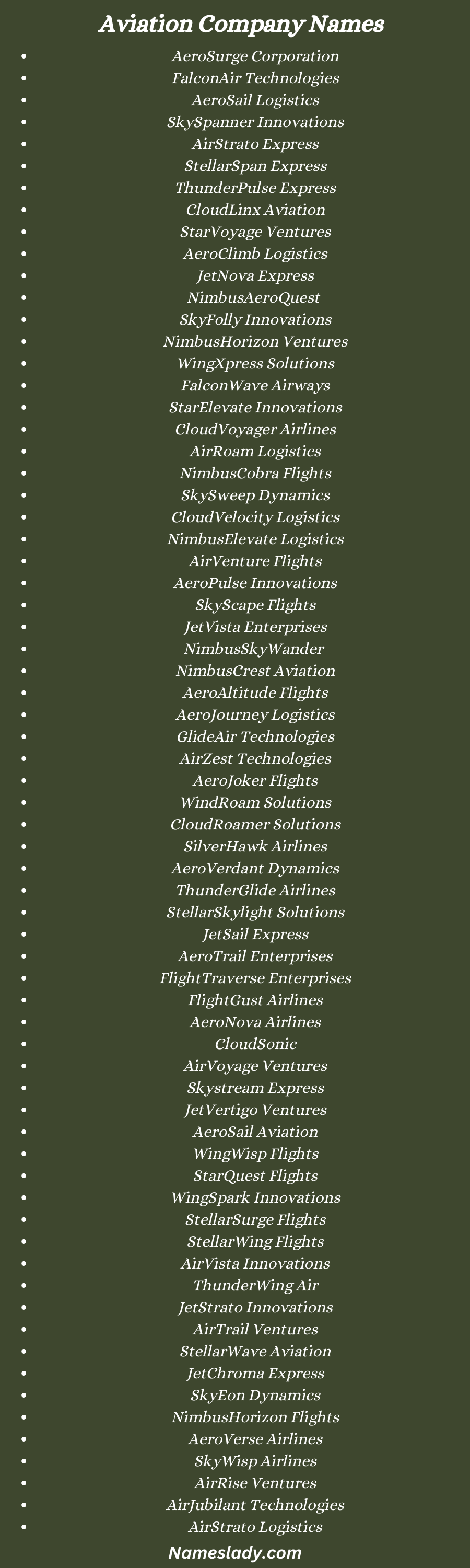 950 Catchy Aviation Company Names Ideas 950-catchy-aviation-company-names-ideas