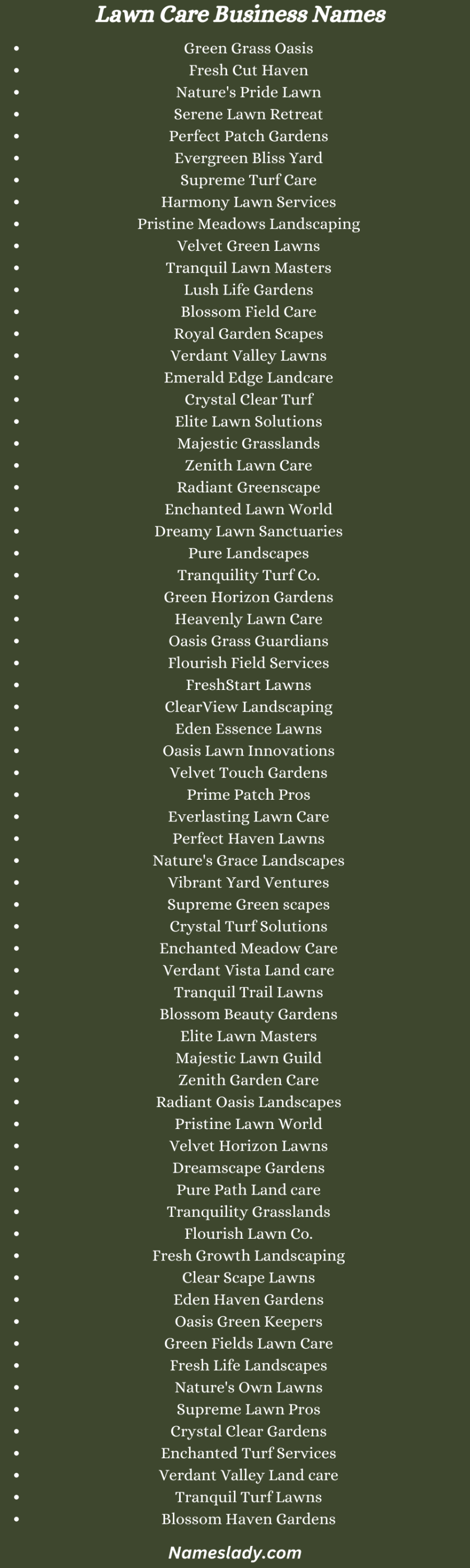 850 Creative Lawn Care Business Names To Stand Out
