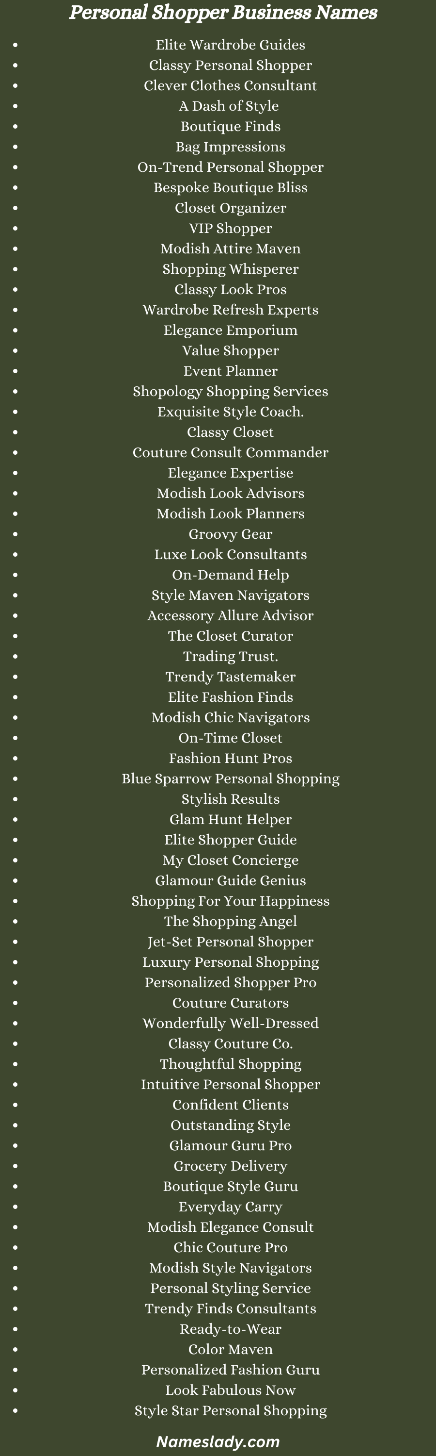 700+ Cool and Catchy Personal Shopper Business Names to Inspire You 700+ Cool and Catchy Personal Shopper Business Names to Inspire You